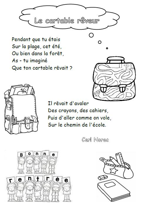 Le cartable rêveur - École primaire de Ferrières en Bray